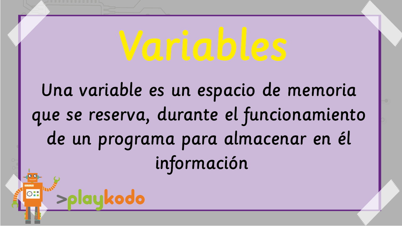 Variables, organizar la información que necesitamos usar - >playkodo